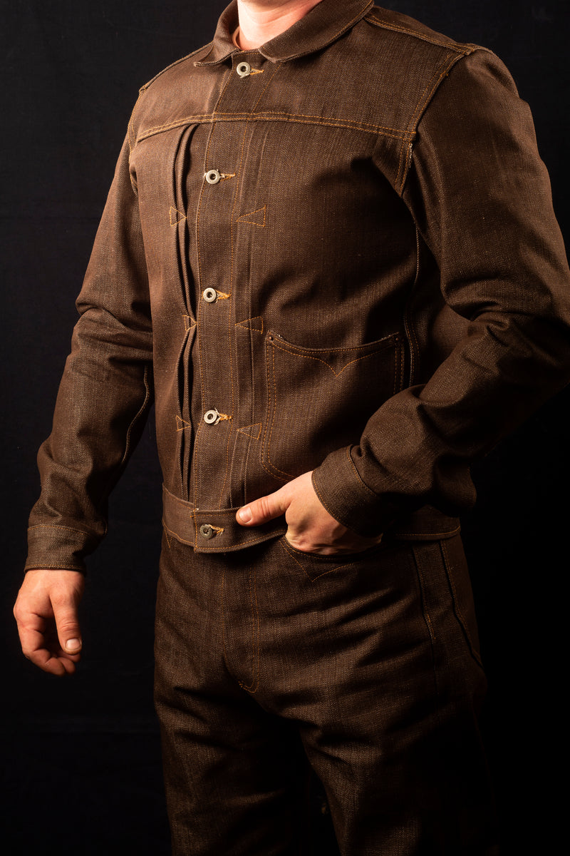 The Highland - Calif. Brown Bear Edition - Pleated Front Denim Jacket ...